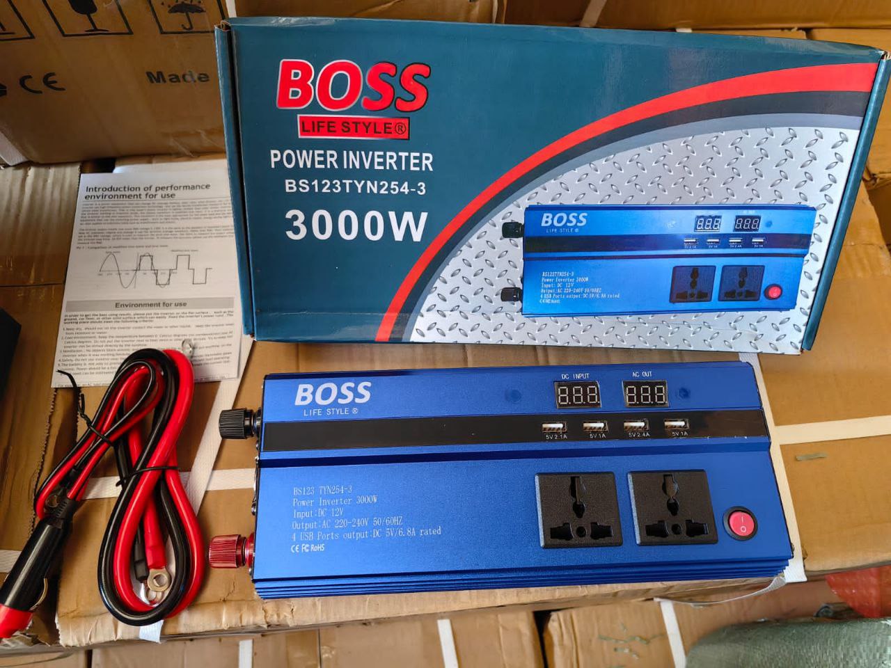 مبدل برق 12 ولت به 220 ولت باس 3000 وات مدل BS-123TYN | فروشگاه ابزارآلات محسن